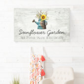 Sunflower Floral & Rustic Wood Vintage Cottage Banner | Zazzle
