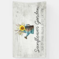 Sunflower Floral & Rustic Wood Vintage Cottage Banner | Zazzle