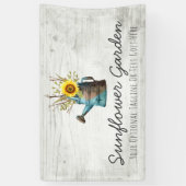 Sunflower Floral & Rustic Wood Vintage Cottage Banner | Zazzle