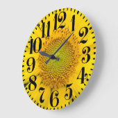 Sunflower Flower Big Number Wall Clock | Zazzle
