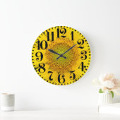 Sunflower Flower Big Number Wall Clock | Zazzle