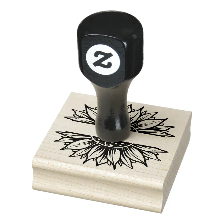 Sunflower frame address or business rubber stamp | Zazzle