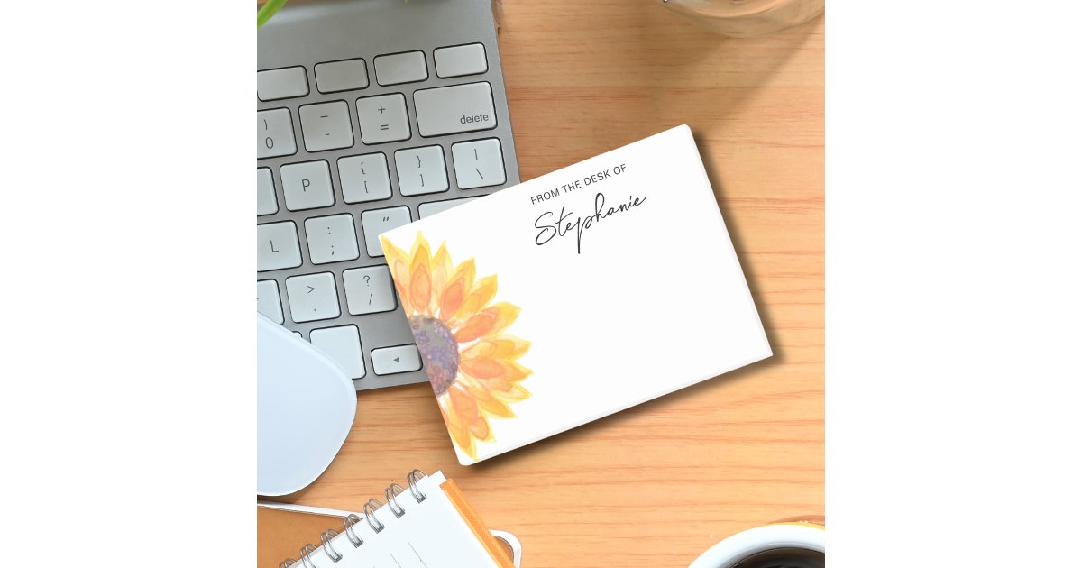 Sunflower From The Desk Of Personalized Post-it Notes | Zazzle