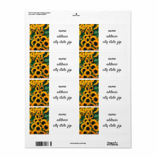 Sunflower Labels | Zazzle