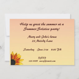 Sunflower Garden Summer Solstice Party Invitation | Zazzle