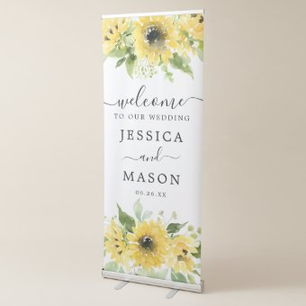Sunflower Garden Wedding Welcome Banner Stand | Zazzle