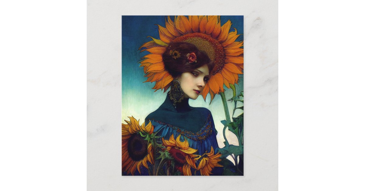 Sunflower Golden Hour Postcard | Zazzle