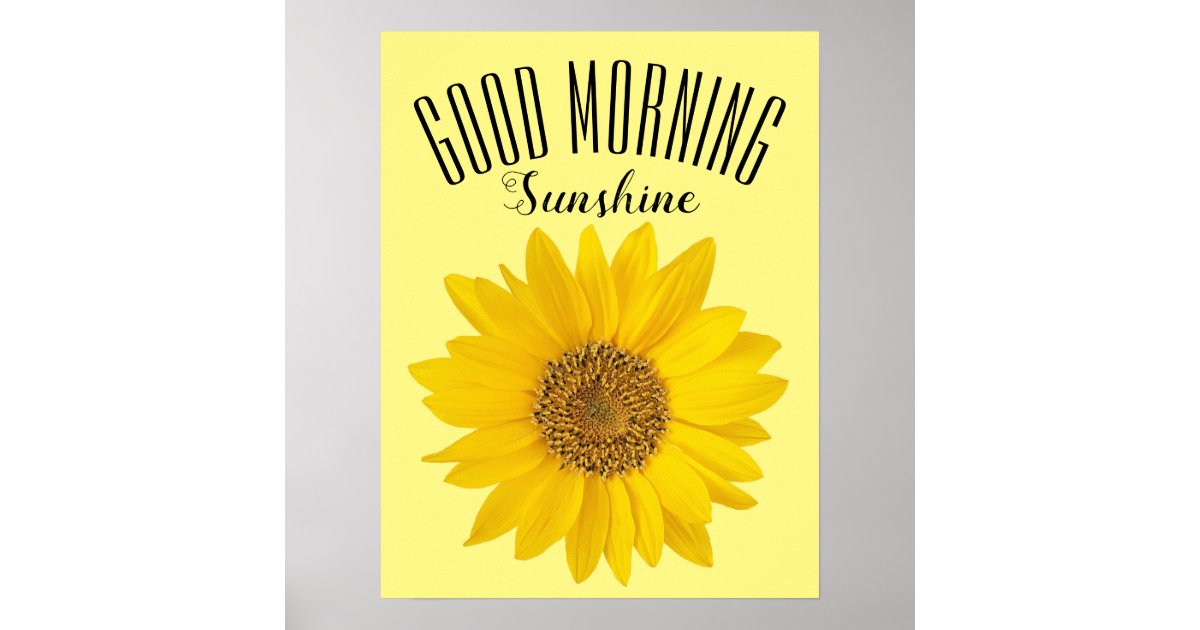 Sunflower Good Morning Sunshine Poster | Zazzle