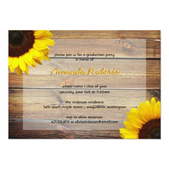 Sunflower Graduation Party Invitation | Zazzle.com