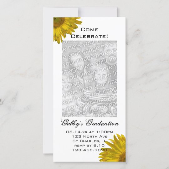 Sunflower Graduation Party Invitation Photo Card | Zazzle.com