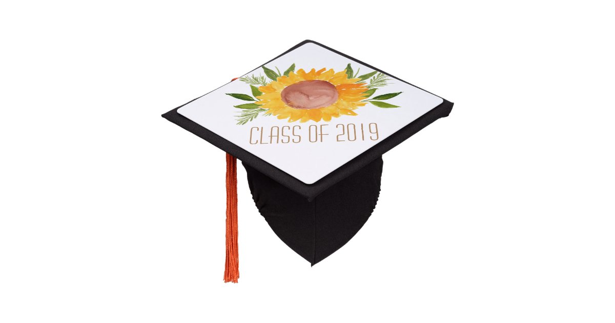 Sunflower graduation party tassle cap | Zazzle