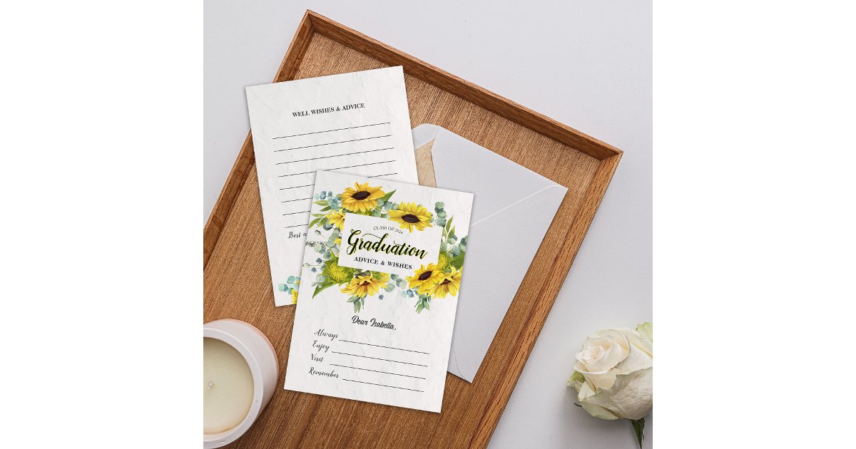 Sunflower Graduation Well Wishes Keepsake Card | Zazzle