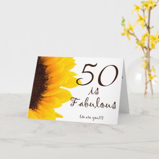 Sunflower Happy 50th Birthday Card | Zazzle
