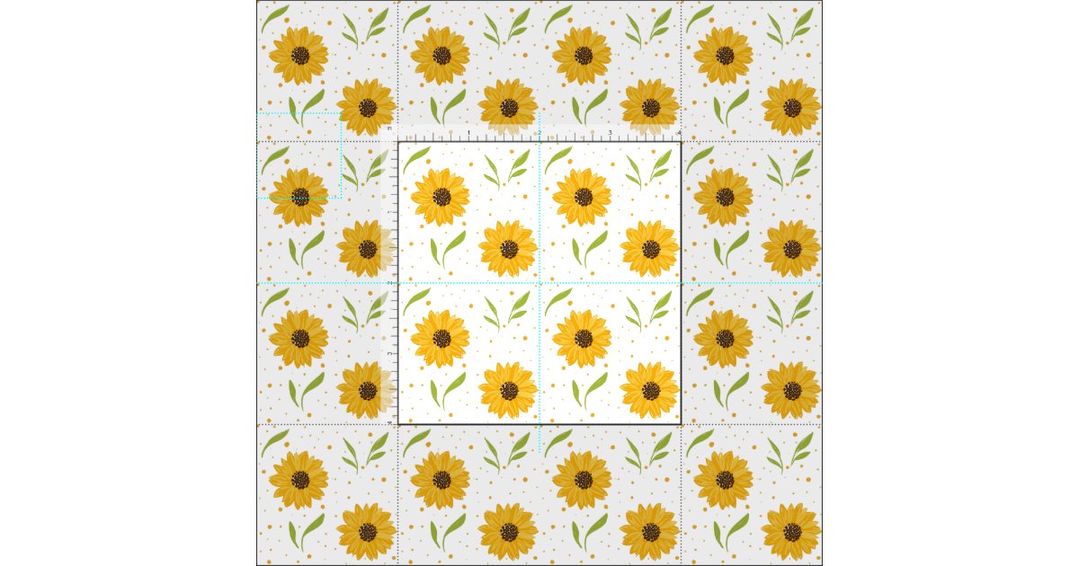 Sunflower happy pattern fabric | Zazzle
