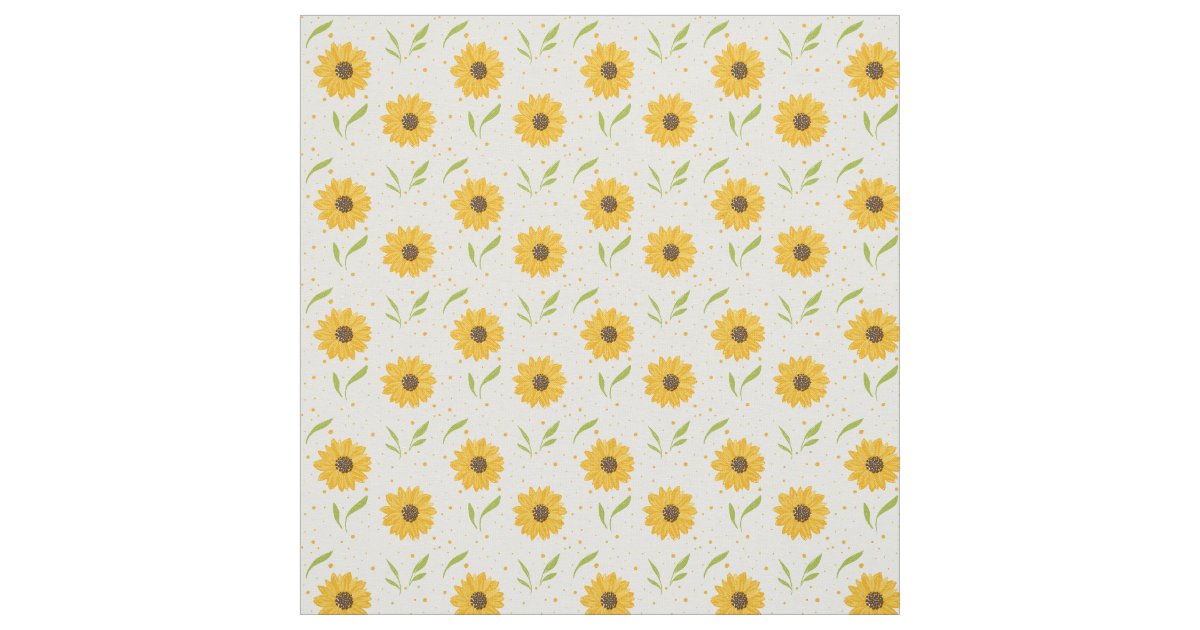 Sunflower happy pattern fabric | Zazzle