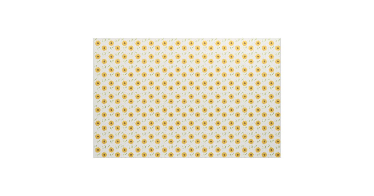 Sunflower happy pattern fabric | Zazzle