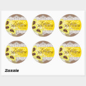 Sunflower Lace Burlap Wedding Label | Zazzle