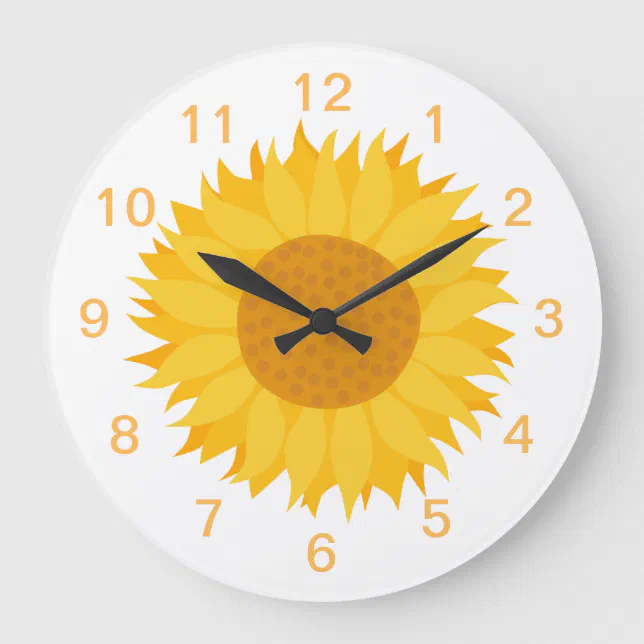 Sunflower. Large Clock | Zazzle