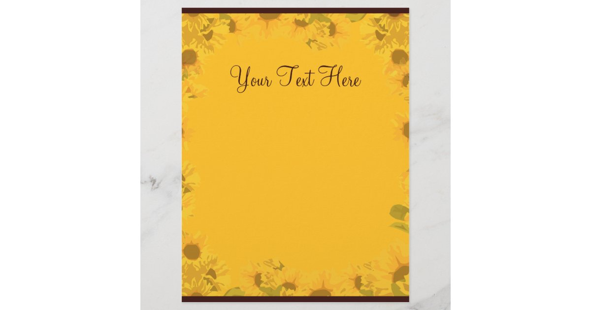Sunflower Letter Paper | Zazzle