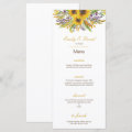Sunflower Menu, Wedding Menu, Baby Shower Menu | Zazzle