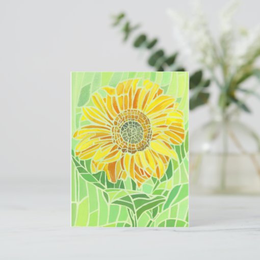 Sunflower Mosaic Design Postcard | Zazzle