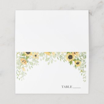 Sunflower Name Place Cards | Zazzle