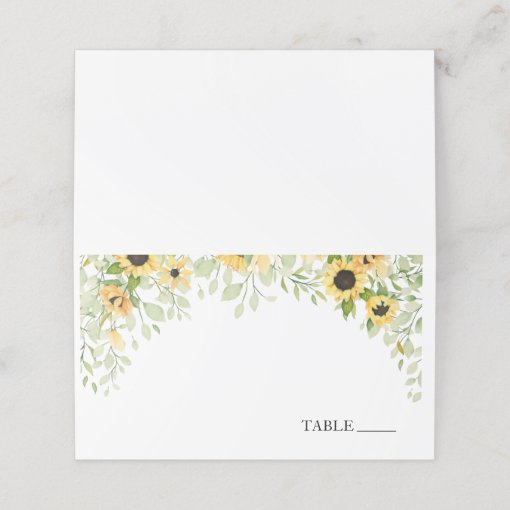 Sunflower Name Place Cards | Zazzle