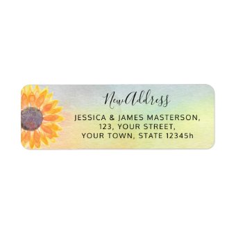 Sunflower New Address Return Address Label | Zazzle