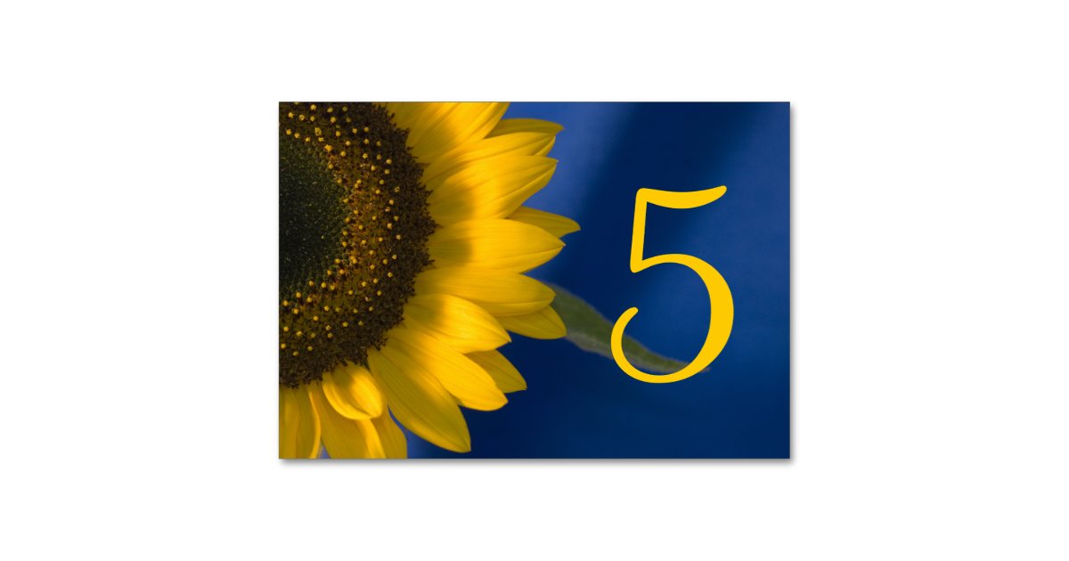 Sunflower on Blue Table Numbers | Zazzle.com