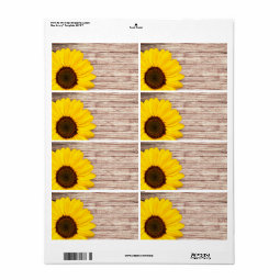 Sunflower on rustic barn wood blank label | Zazzle