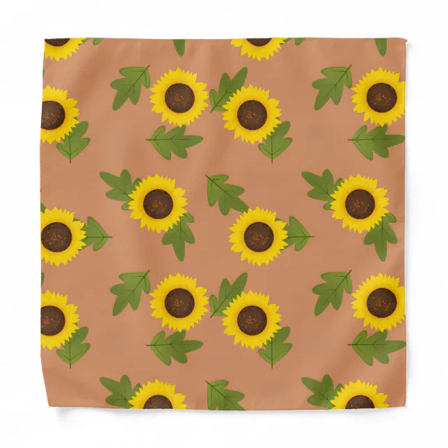 Sunflower Pattern Design – Cute Floral Aesthetic Bandana | Zazzle