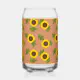 Sunflower Pattern Design – Cute Floral Aesthetic Can Glass | Zazzle
