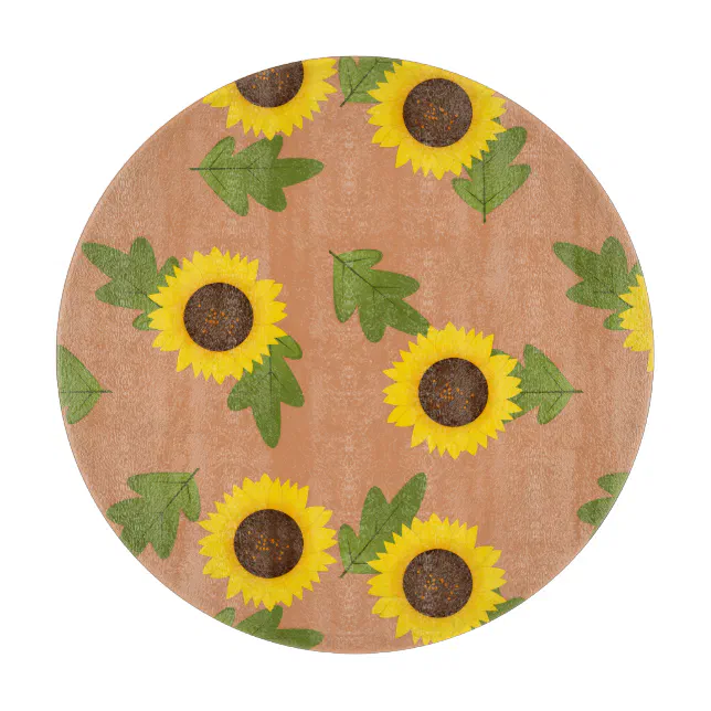 Sunflower Pattern Design – Cute Floral Aesthetic Cutting Board | Zazzle