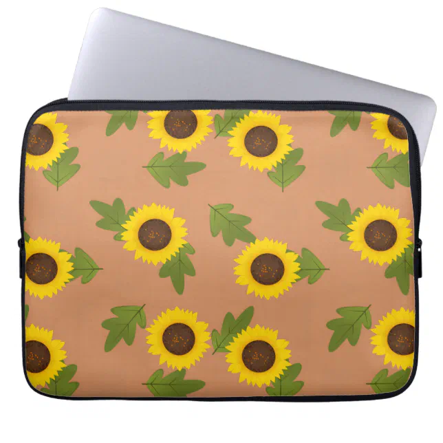 Sunflower Pattern Design – Cute Floral Aesthetic Laptop Sleeve | Zazzle
