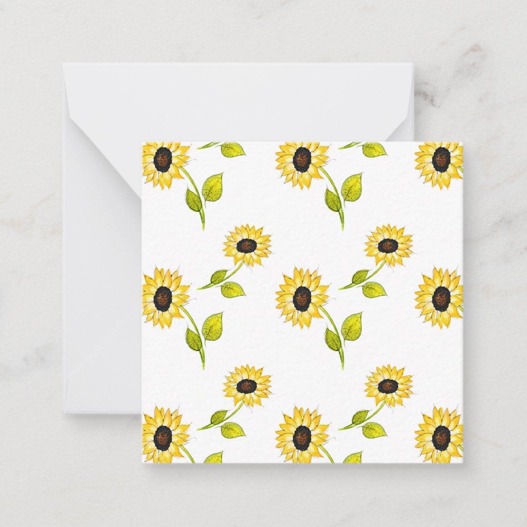 Sunflower Pattern Note Card | Zazzle