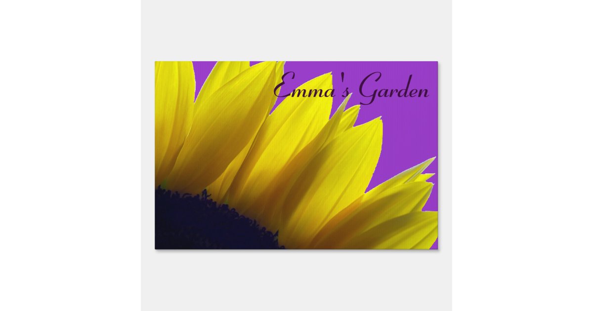 Sunflower Personalized Garden Sign | Zazzle