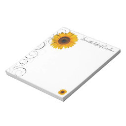 Sunflower Personalized Notepad | Zazzle