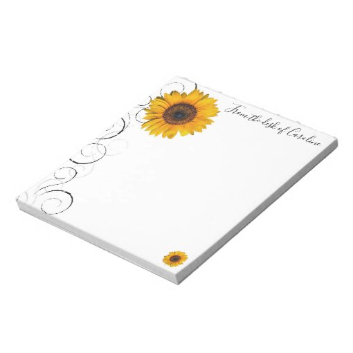 Sunflower Personalized Notepad | Zazzle