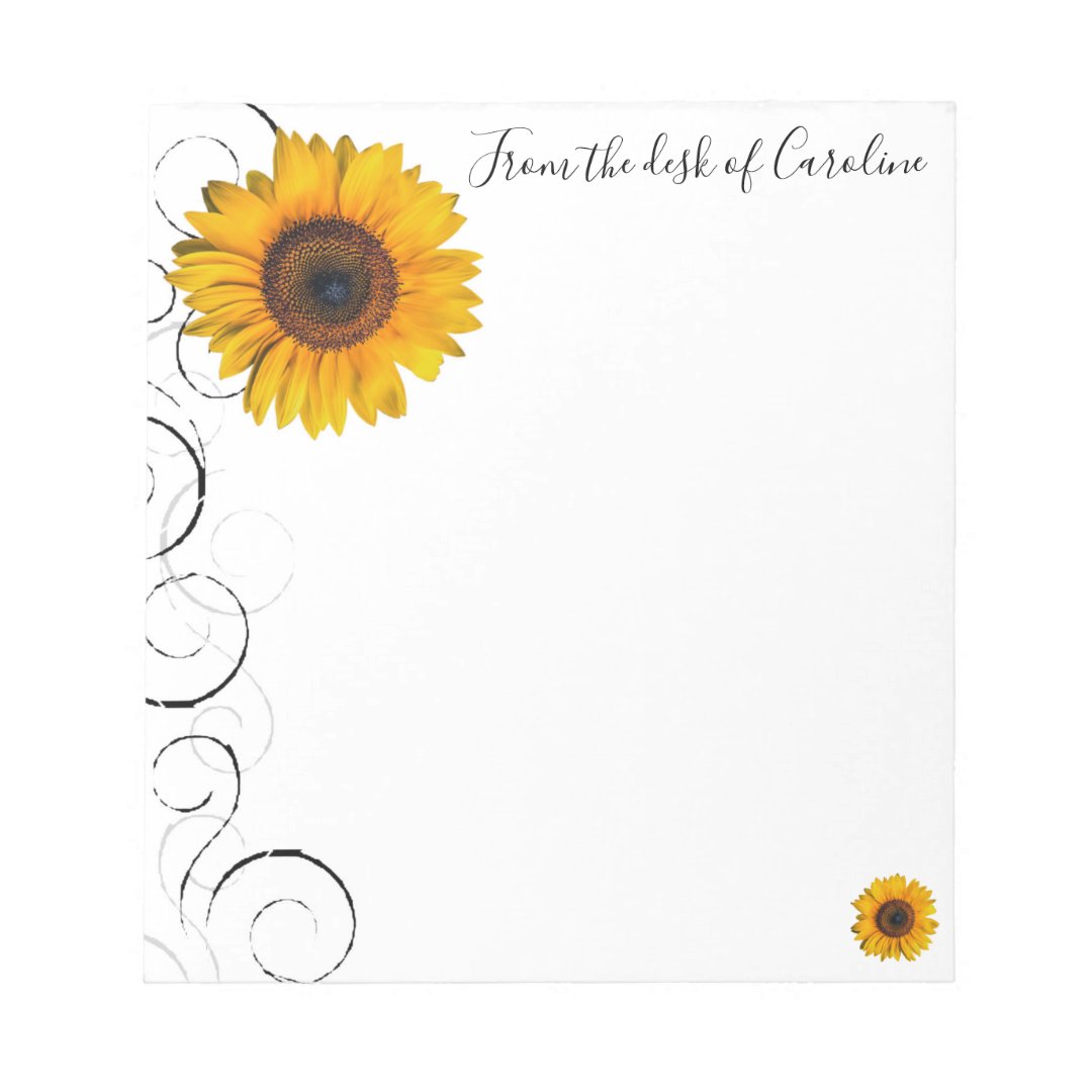 Sunflower Personalized Notepad | Zazzle