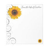 Sunflower Personalized Notepad | Zazzle