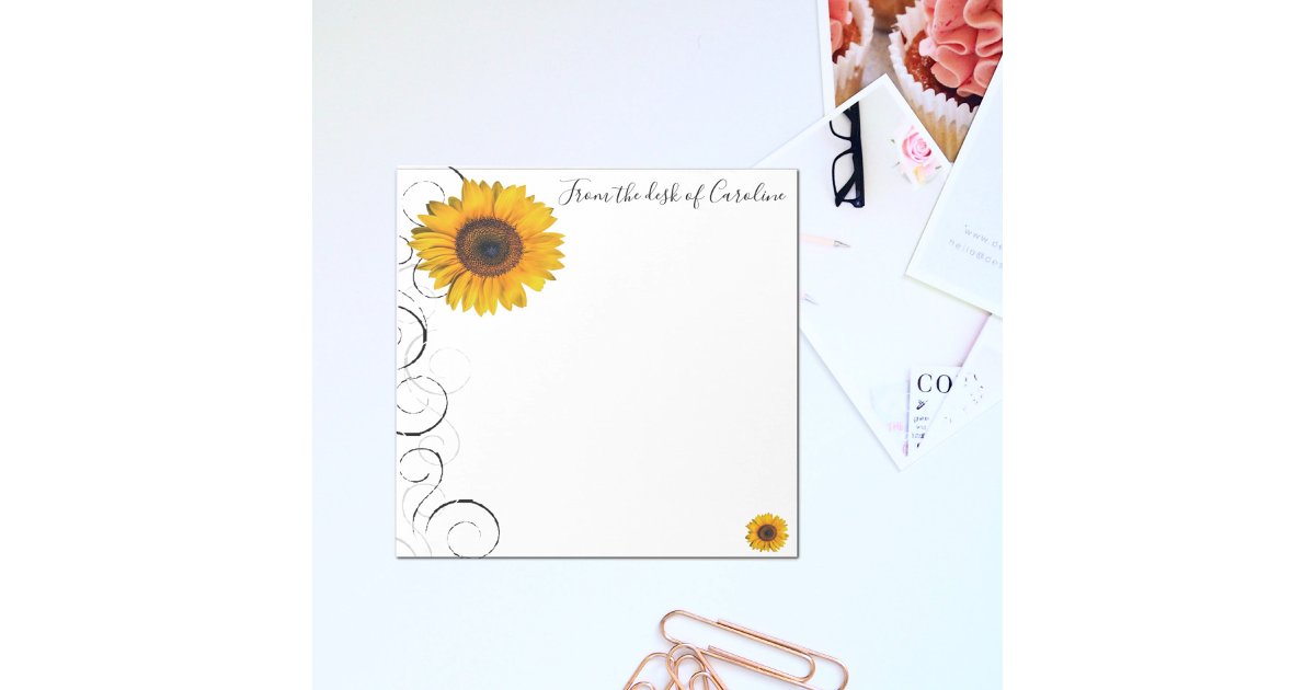 Sunflower Personalized Notepad | Zazzle