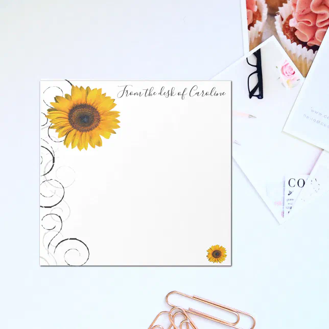 Sunflower Personalized Notepad | Zazzle