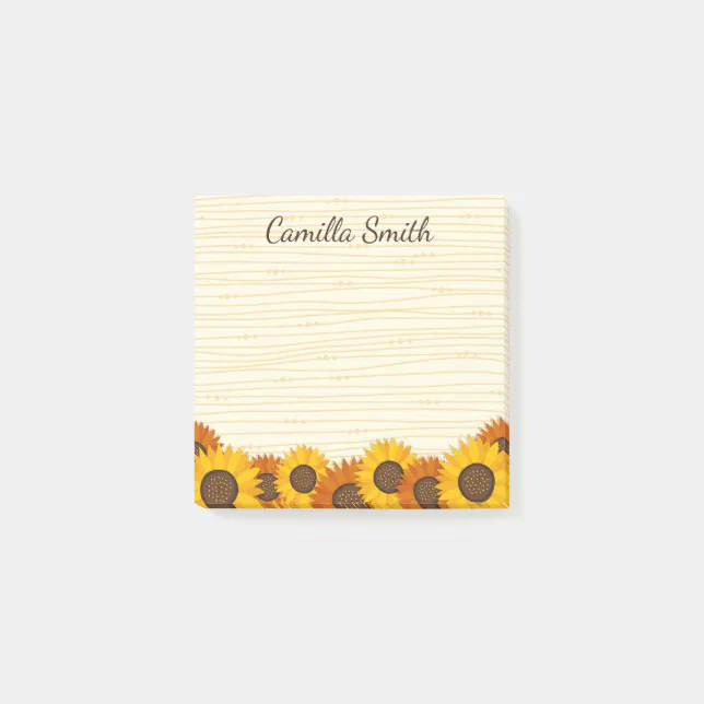 Sunflower personalized sticky notes | Zazzle