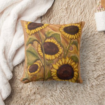 Sunflower Pillows Sunny Sunflower Pillows & Decor | Zazzle