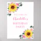 Sunflower Pink Watercolor Floral Birthday Party Poster | Zazzle