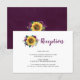 Sunflower Plum Roses Floral Wedding Reception Enclosure Card | Zazzle