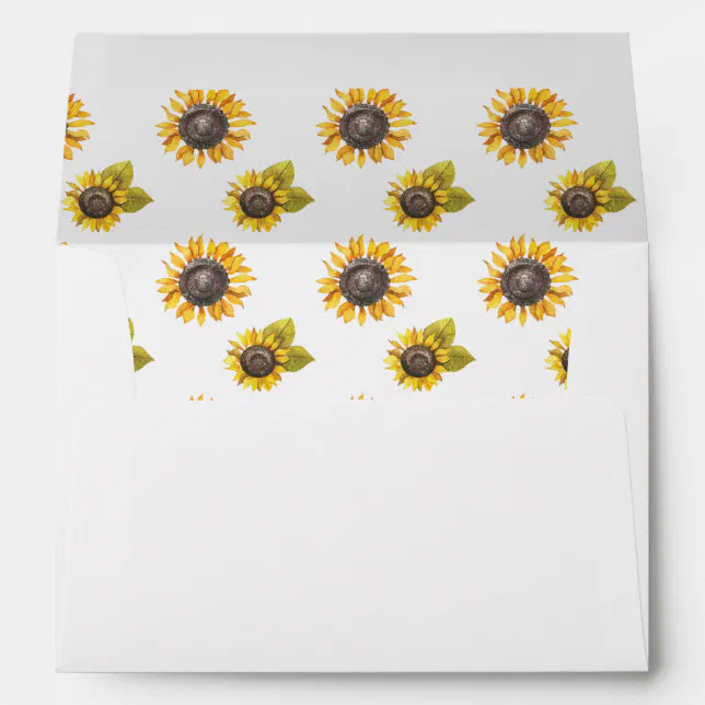Sunflower Print Envelope | Zazzle