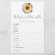 Sunflower Purple Floral Baby Shower Word Game | Zazzle