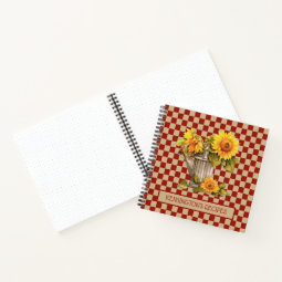 Sunflower Recipe Notebook | Zazzle