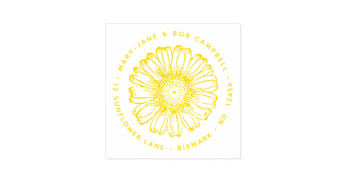 Sunflower Return Address Flower Floral Botanical Self-inking Stamp | Zazzle